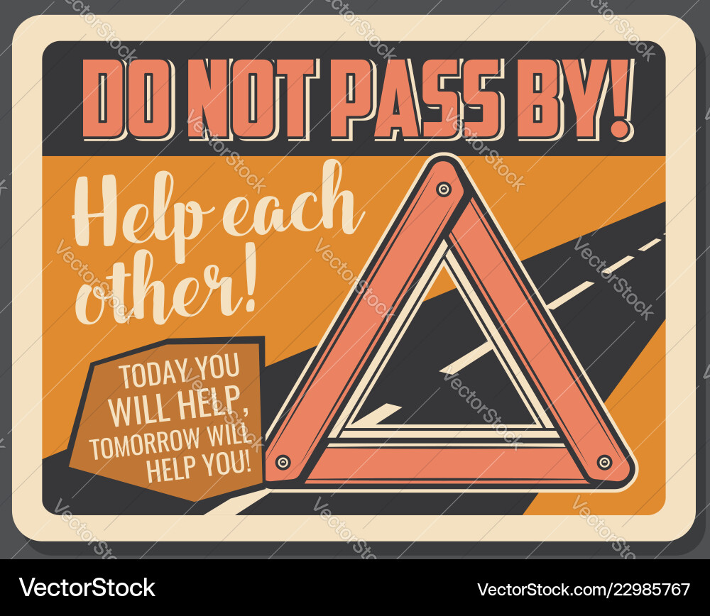 Warning triangle emergency road sign Royalty Free Vector