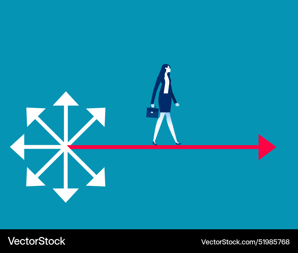Business people moving in priority direction Vector Image