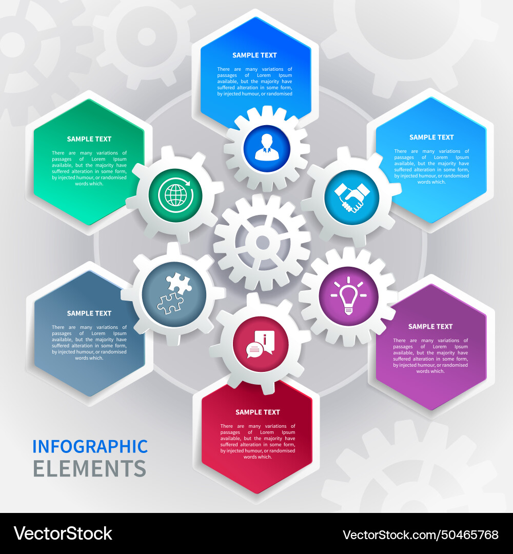 Gears paper infographics Royalty Free Vector Image
