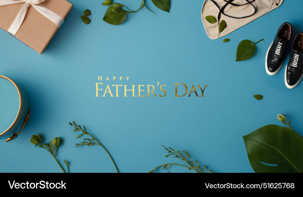 Happy fathers day background with a blue Vector Image