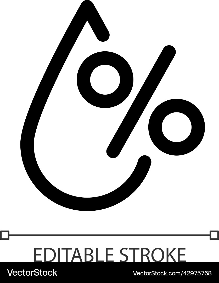 Humidity Drop Icon - White Outline Royalty Free Vector Image