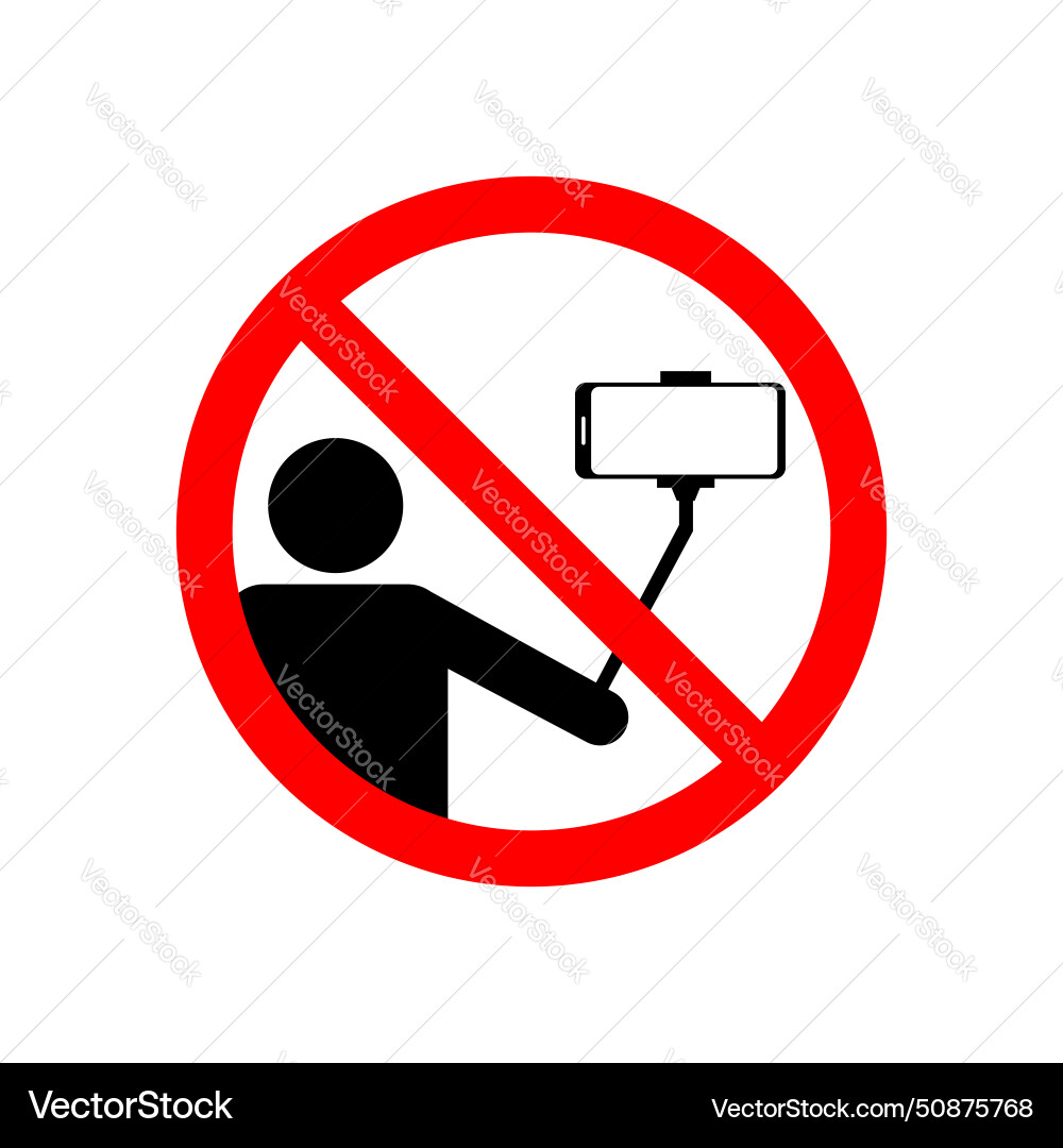 No selfie sign stoptaking on road symbol Vector Image