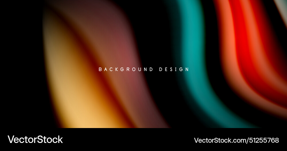 Rainbow color wave lines on black techno Vector Image