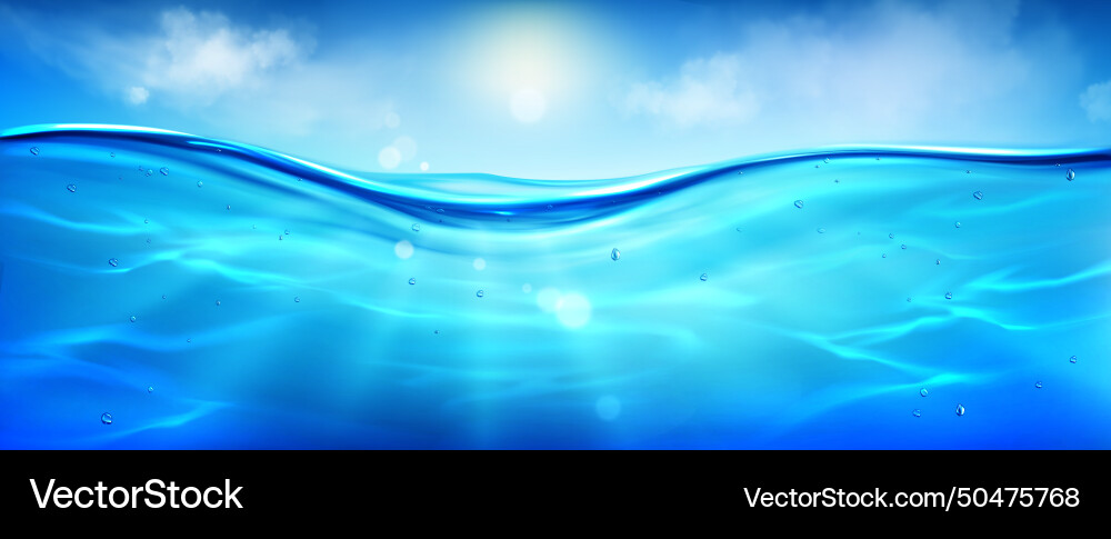 Sea or ocean water surface level Royalty Free Vector Image