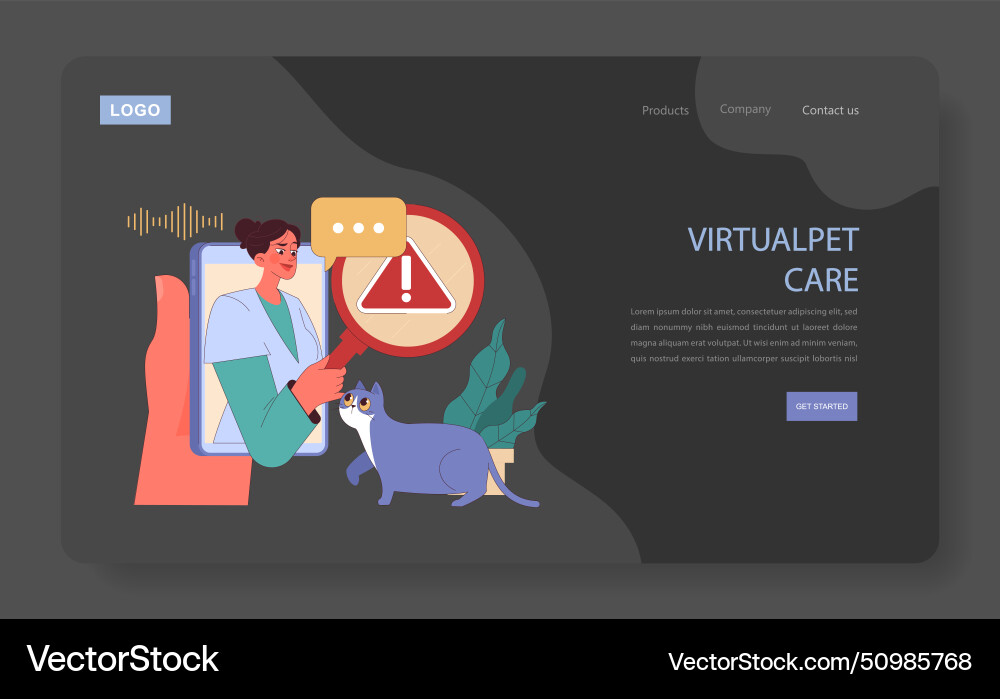 Virtual pet care concept Royalty Free Vector Image