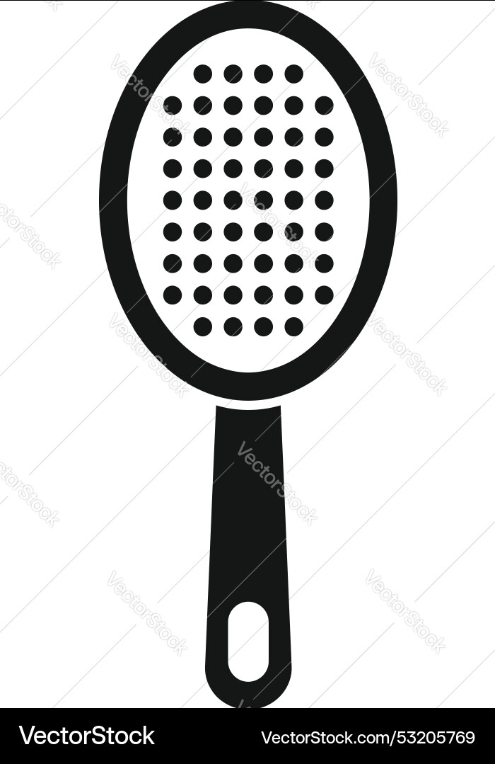 Black metal kitchen strainer icon showing cooking Vector Image