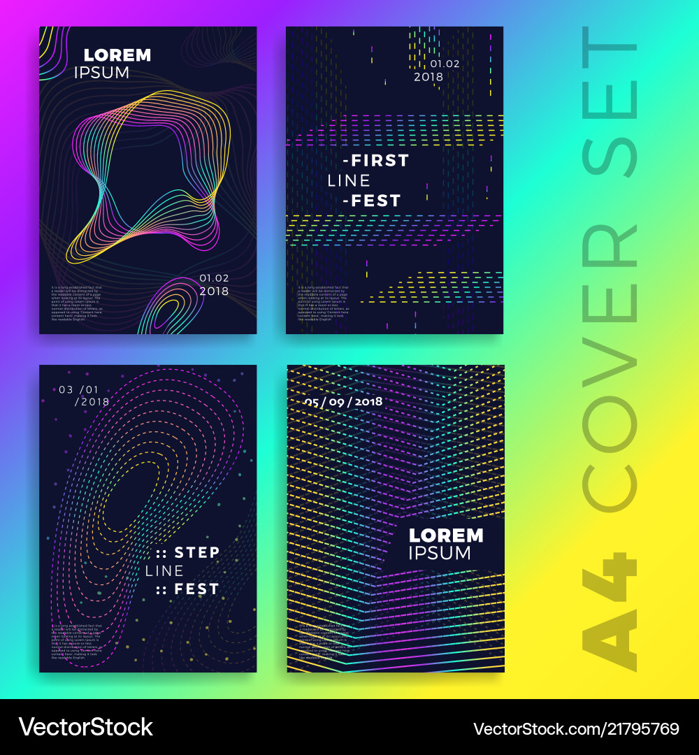 Colorful Pattern Covers Royalty Free Vector Image