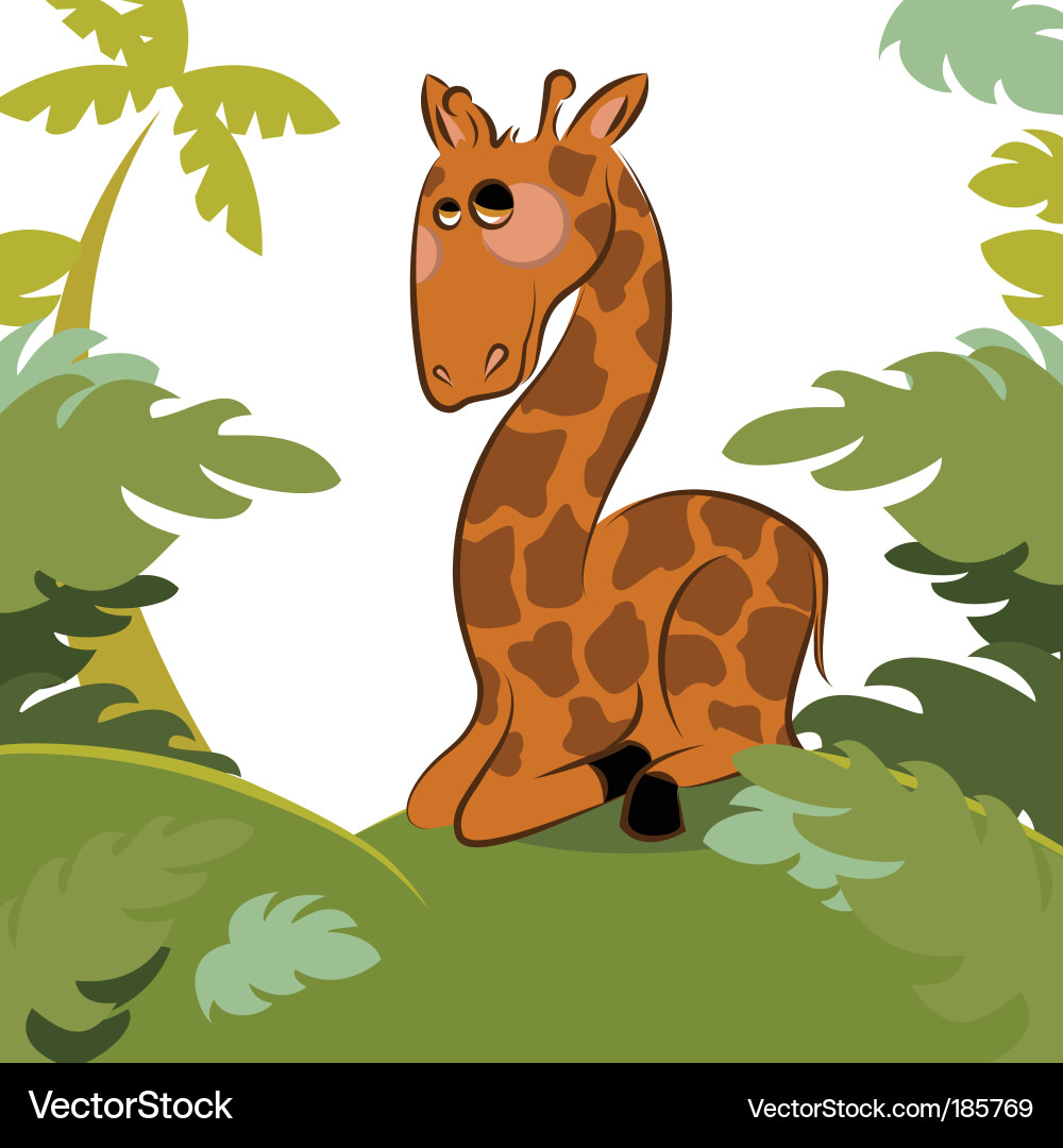 Giraffe in the jungle Royalty Free Vector Image