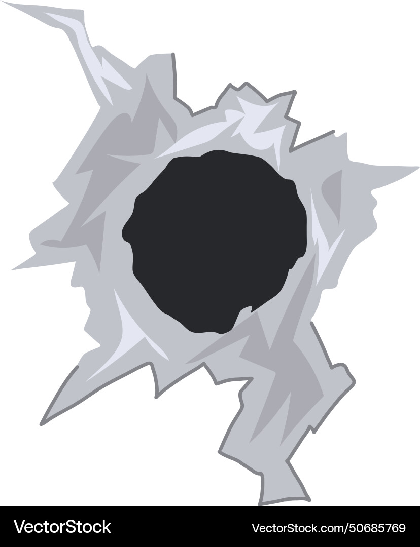 Gun bullet hole cartoon Royalty Free Vector Image