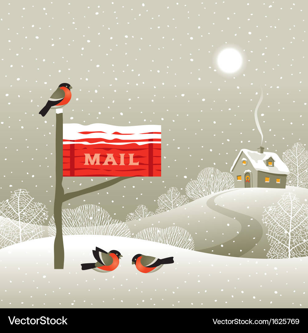 Mailbox on the forest edge Royalty Free Vector Image