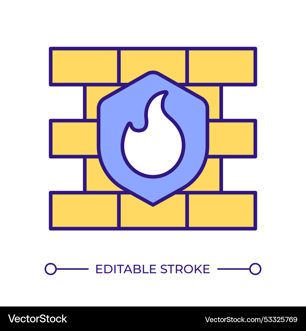 Network firewall rgb color icon Royalty Free Vector Image