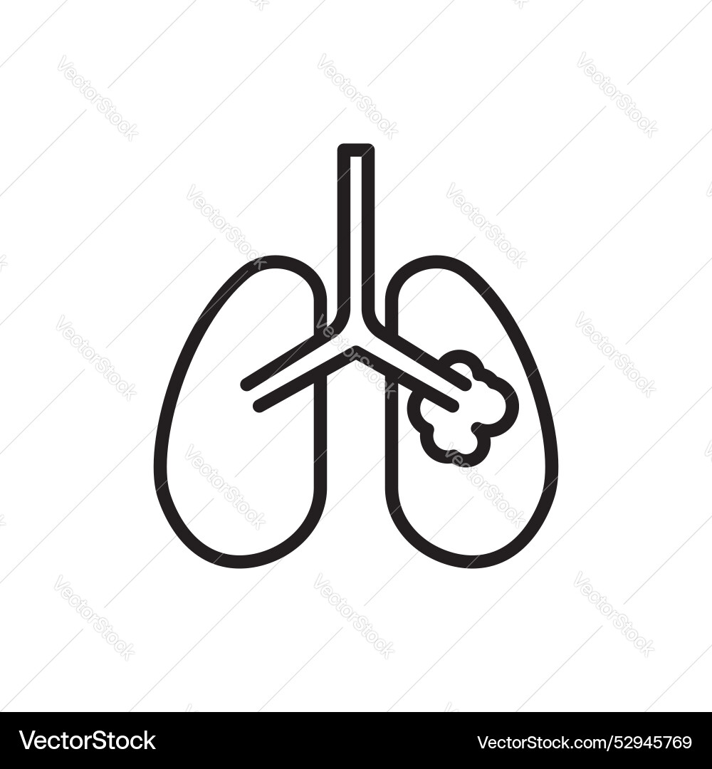 Tuberculosis tb line icon isolated on white Vector Image