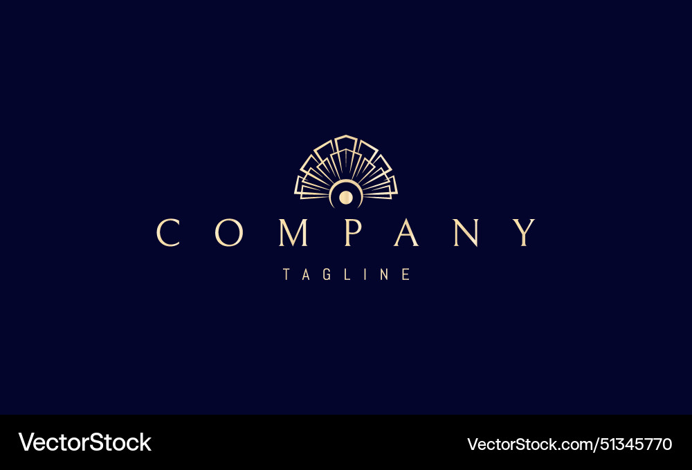 A golden logo with an abstract image Royalty Free Vector