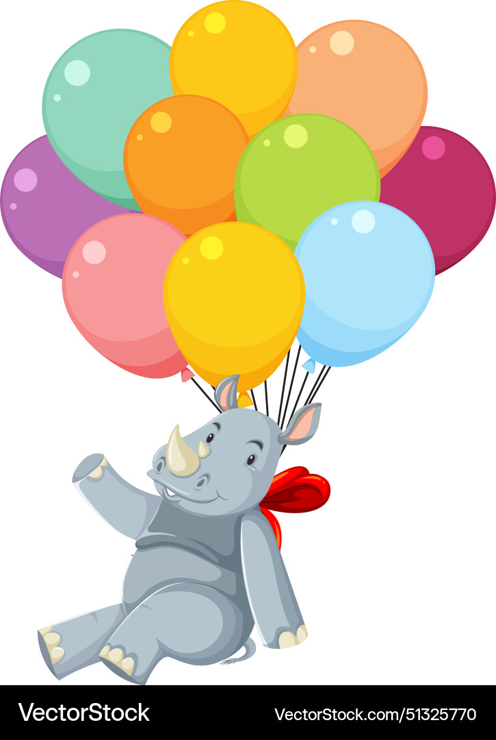 Cartoon elephant lifted by vibrant multicolored Vector Image