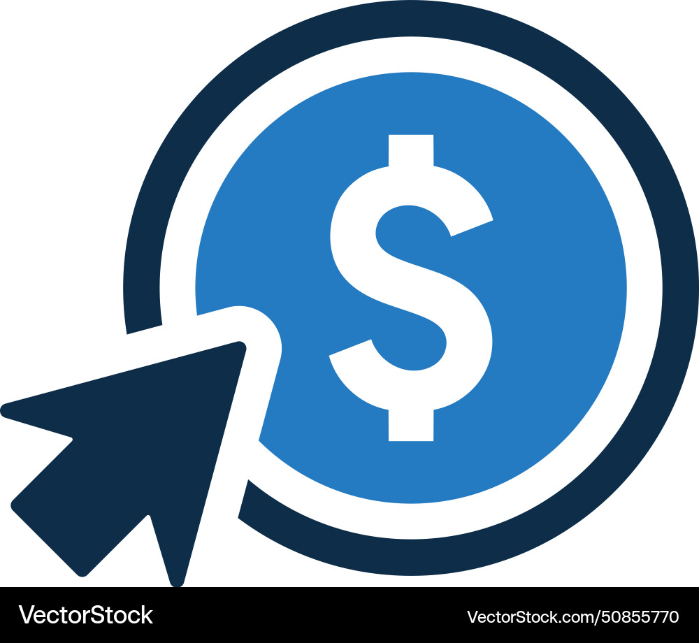 Click pay per icon Royalty Free Vector Image - VectorStock