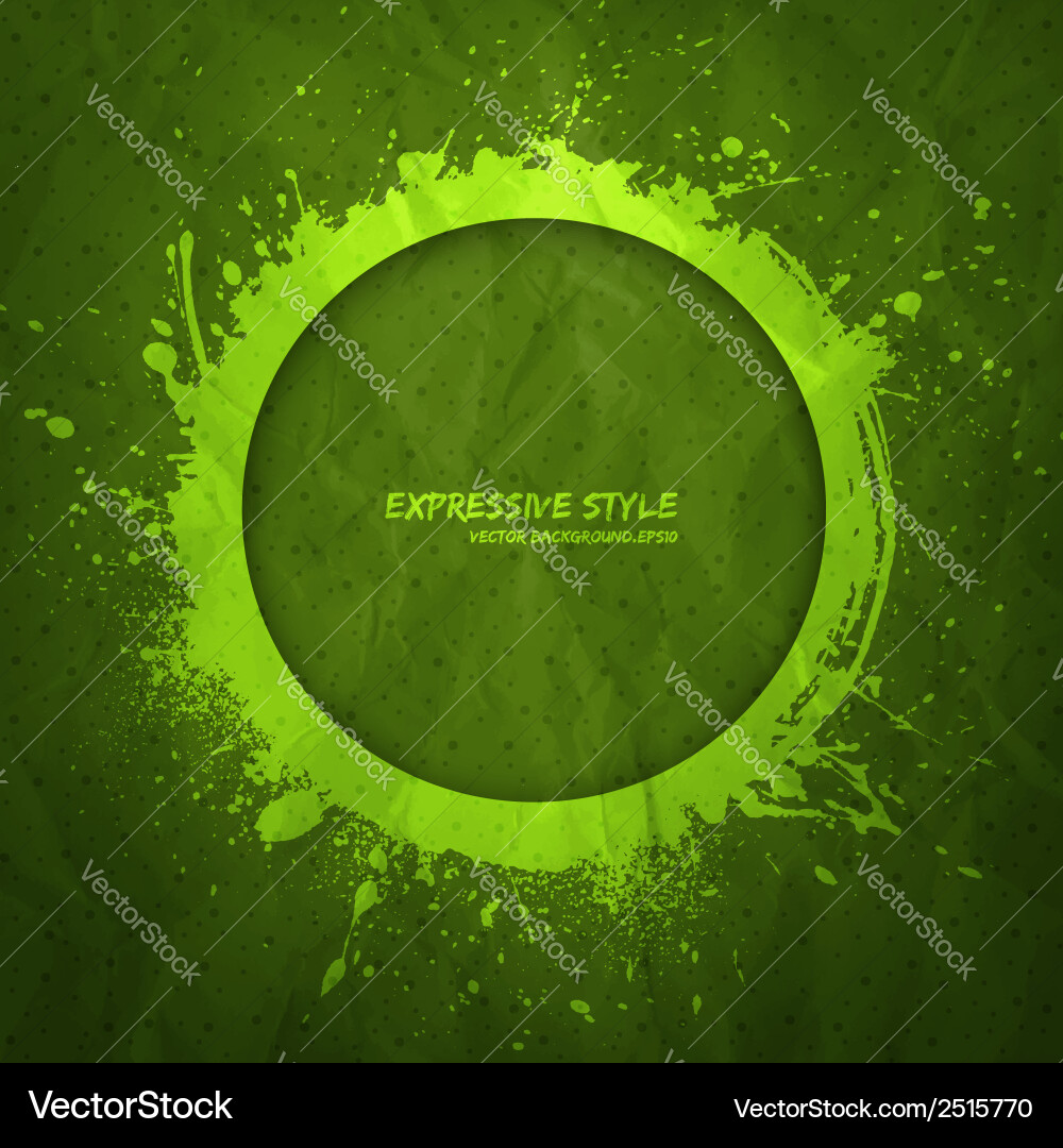 Hand drawn grunge green background Royalty Free Vector Image
