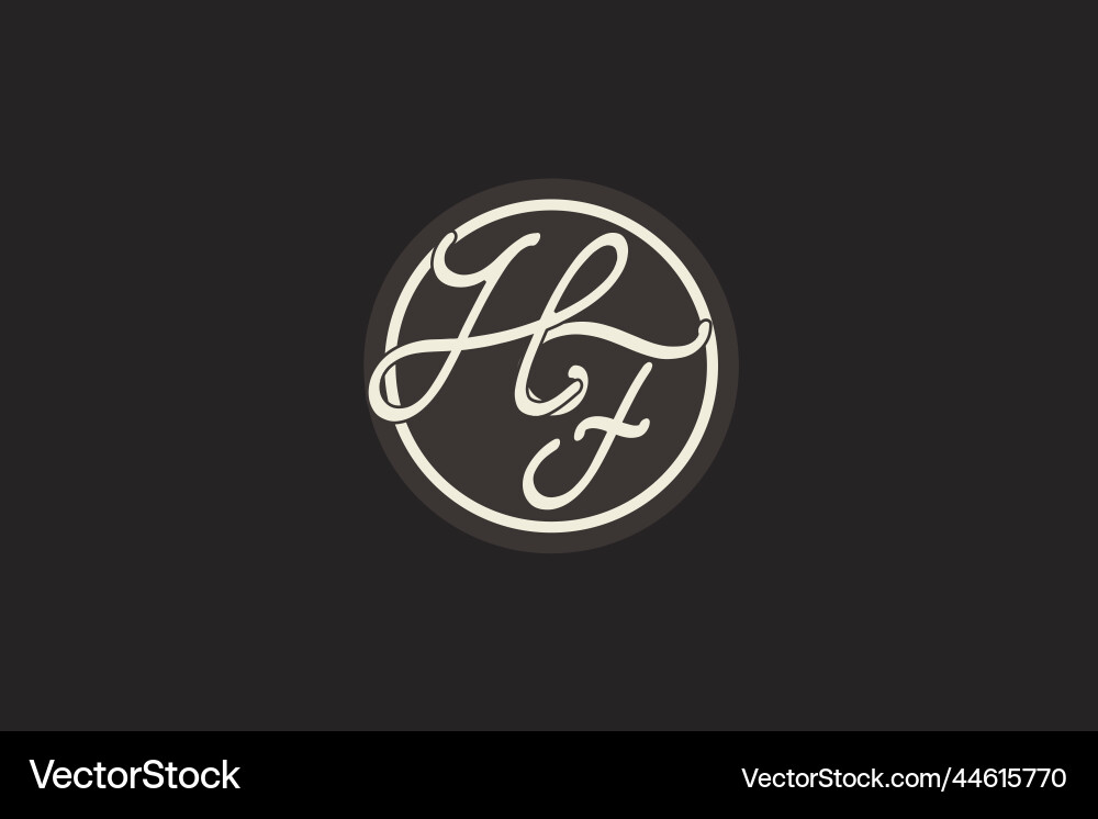 Initial letter hf monogram logo with simple Vector Image