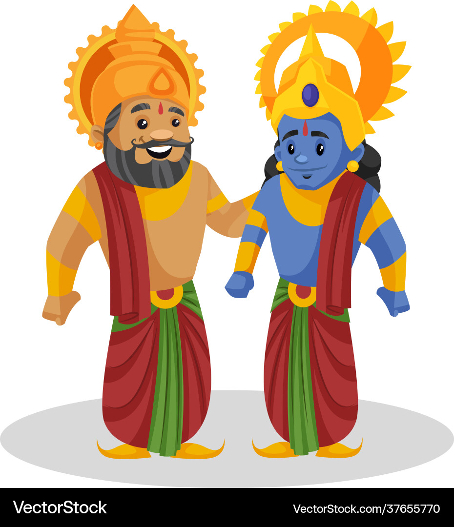 King dasaratha cartoon character Royalty Free Vector Image