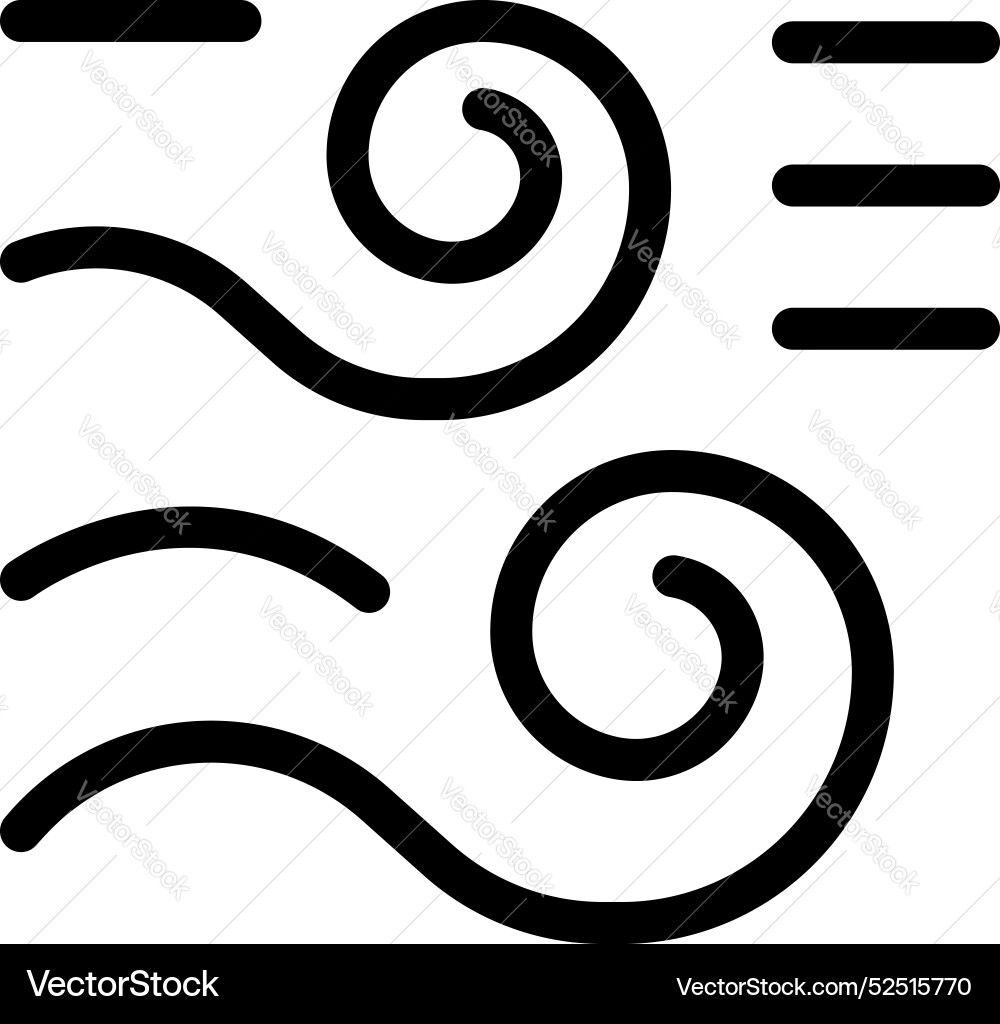Wind blowing icon representing airflow with swirls