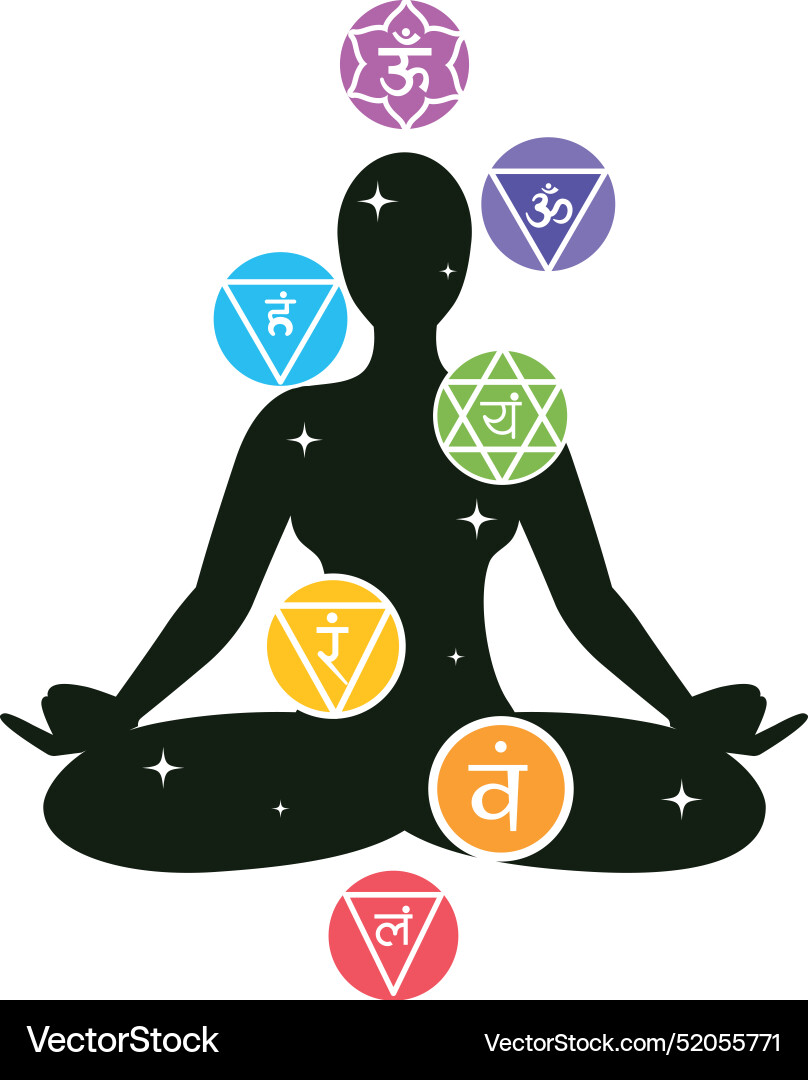 Chakras energy and reiki Royalty Free Vector Image
