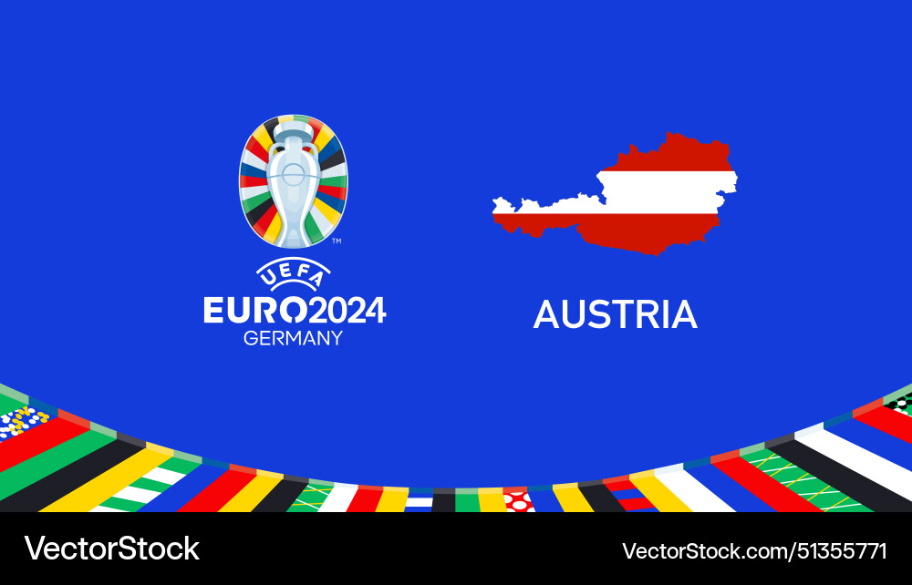 Euro 2024 austria emblem map teams design Vector Image