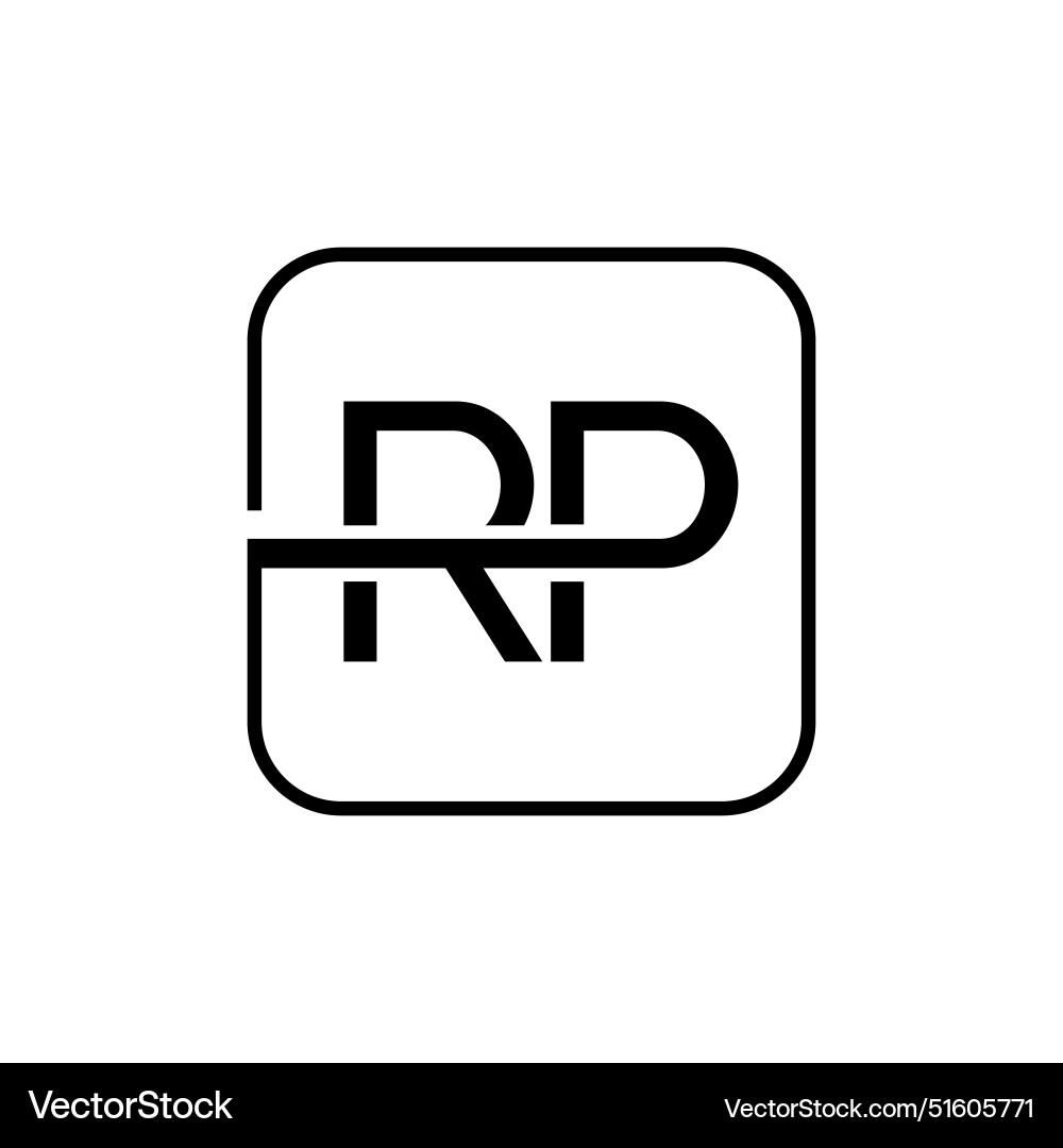 Initial rp letters square shape icon logo design Vector Image