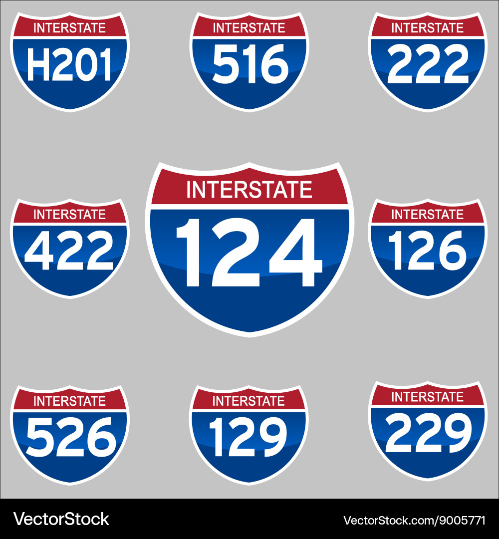 Interstate signs Royalty Free Vector Image - VectorStock