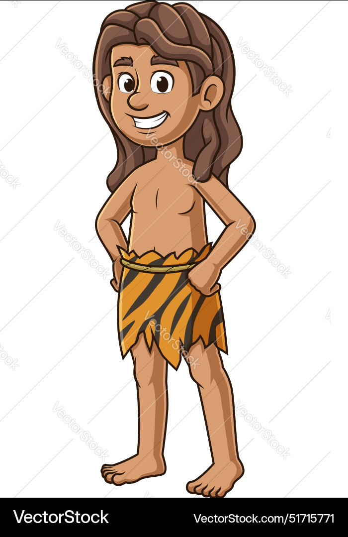 Jungle man character cartoon Royalty Free Vector Image