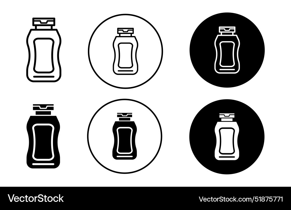Mayo sauce bottle icon outline flat Royalty Free Vector