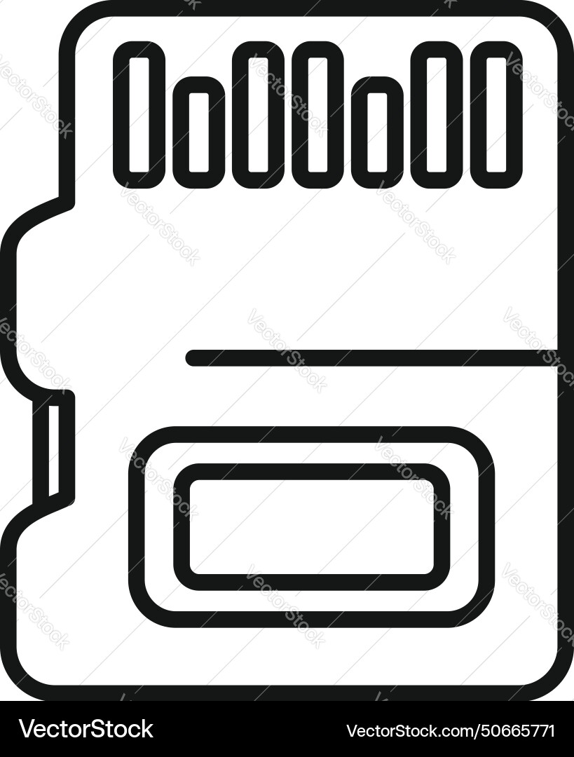 Micro sd storage icon outline Royalty Free Vector Image