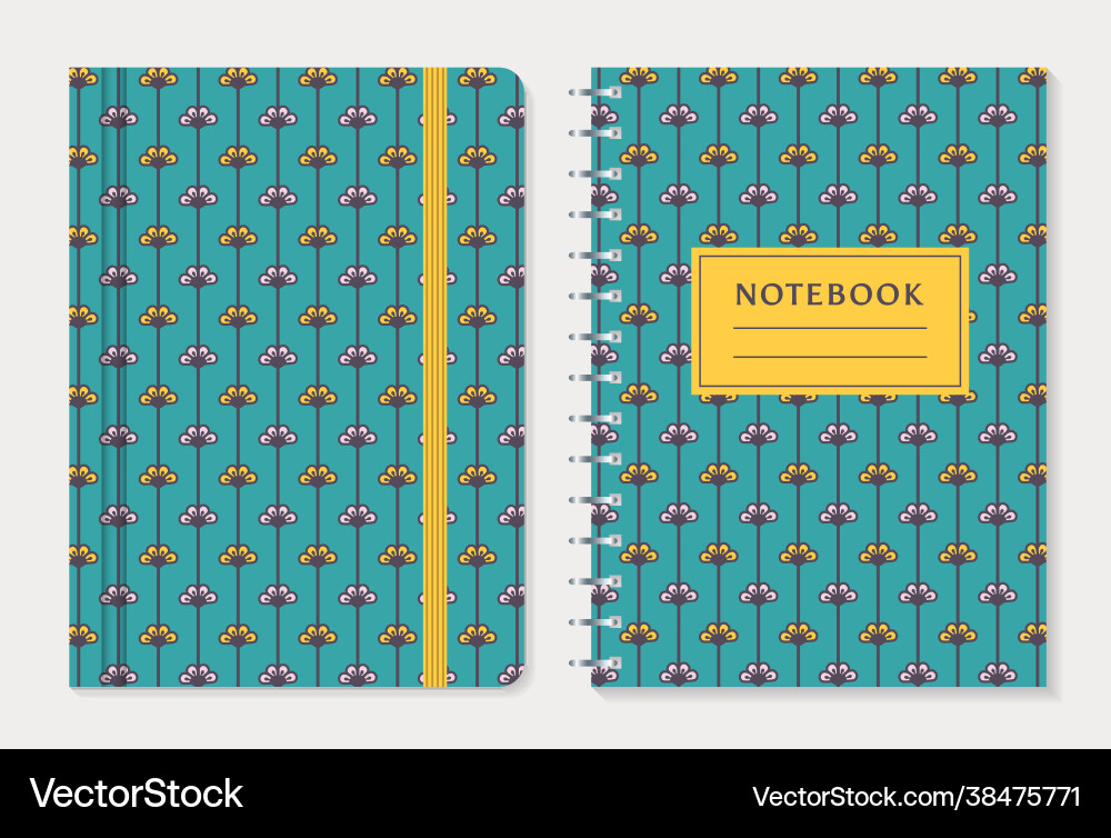 Notebook cover design set Royalty Free Vector Image