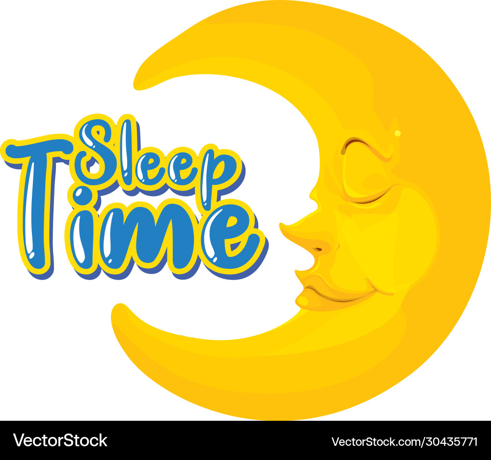 Sleep Time Font with Moon Illustration Royalty Free Vector