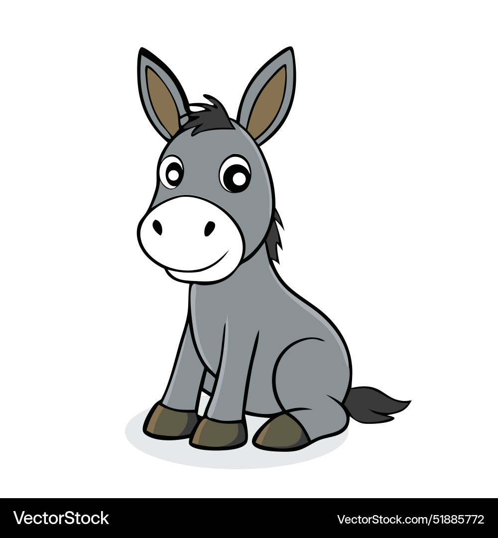 Donkey animal cartoons isolated flat Royalty Free Vector