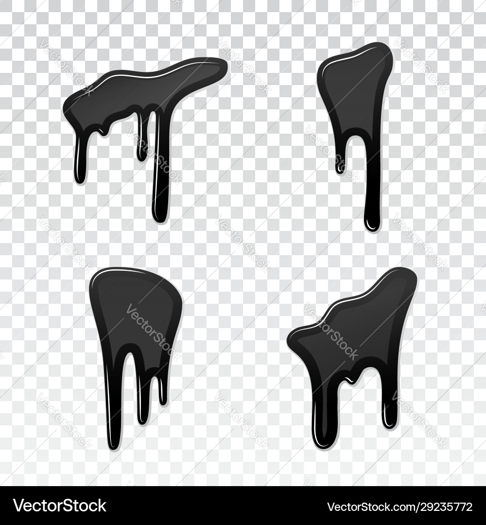 Drip paint 3d set ink stain drop melt liquid Vector Image