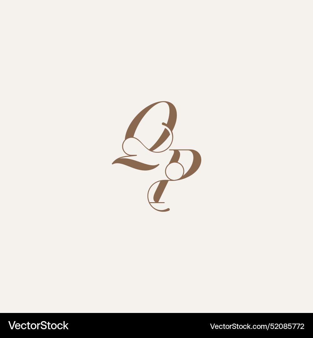 Initial monogram logo wedding concept design Vector Image