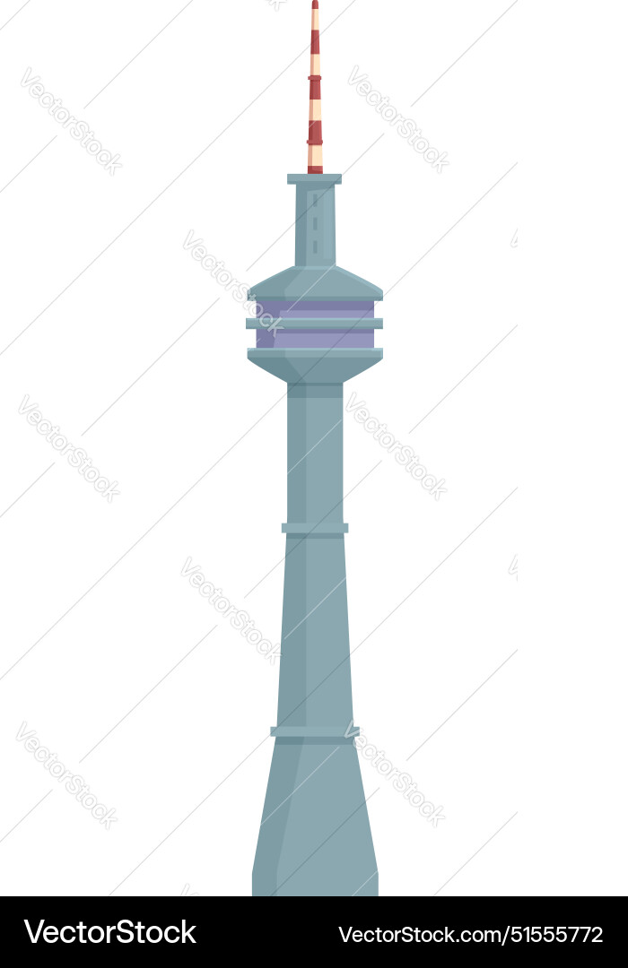 Tall telecommunication tower providing wireless Vector Image