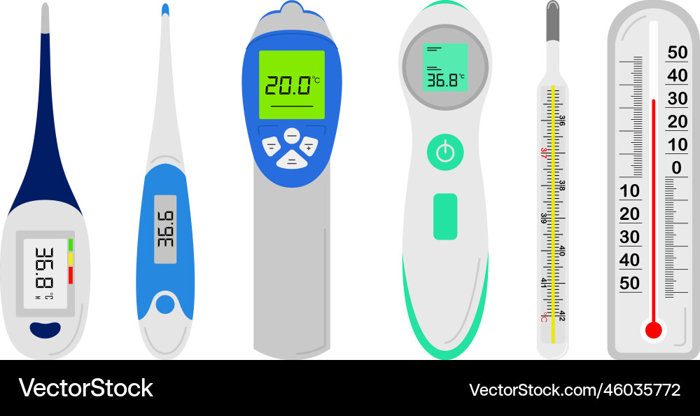Various medical thermometers Royalty Free Vector Image