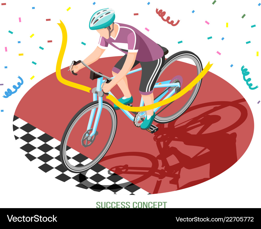 Winner rider success concept Royalty Free Vector Image