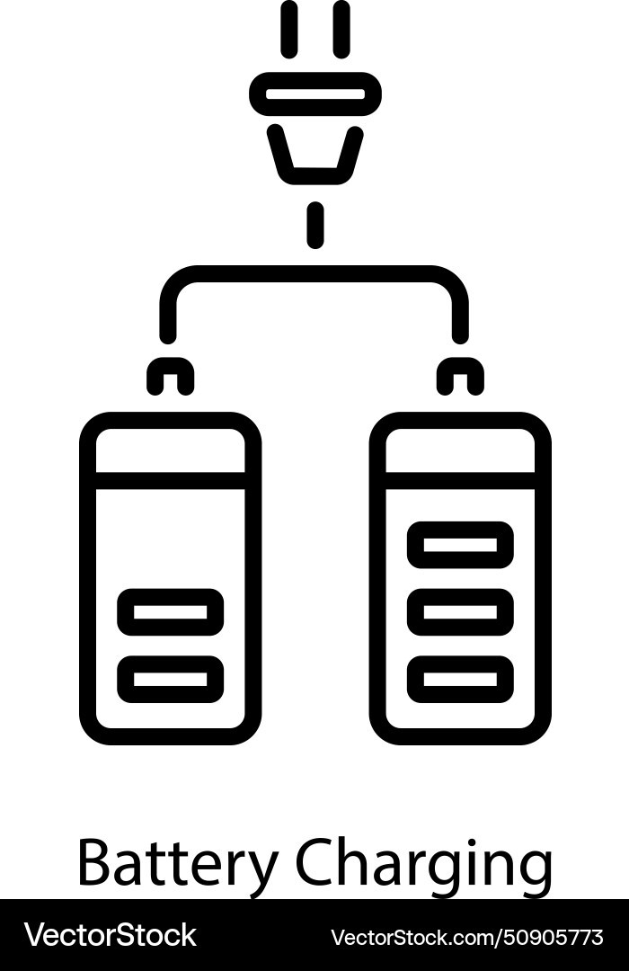 Battery charging Royalty Free Vector Image - VectorStock