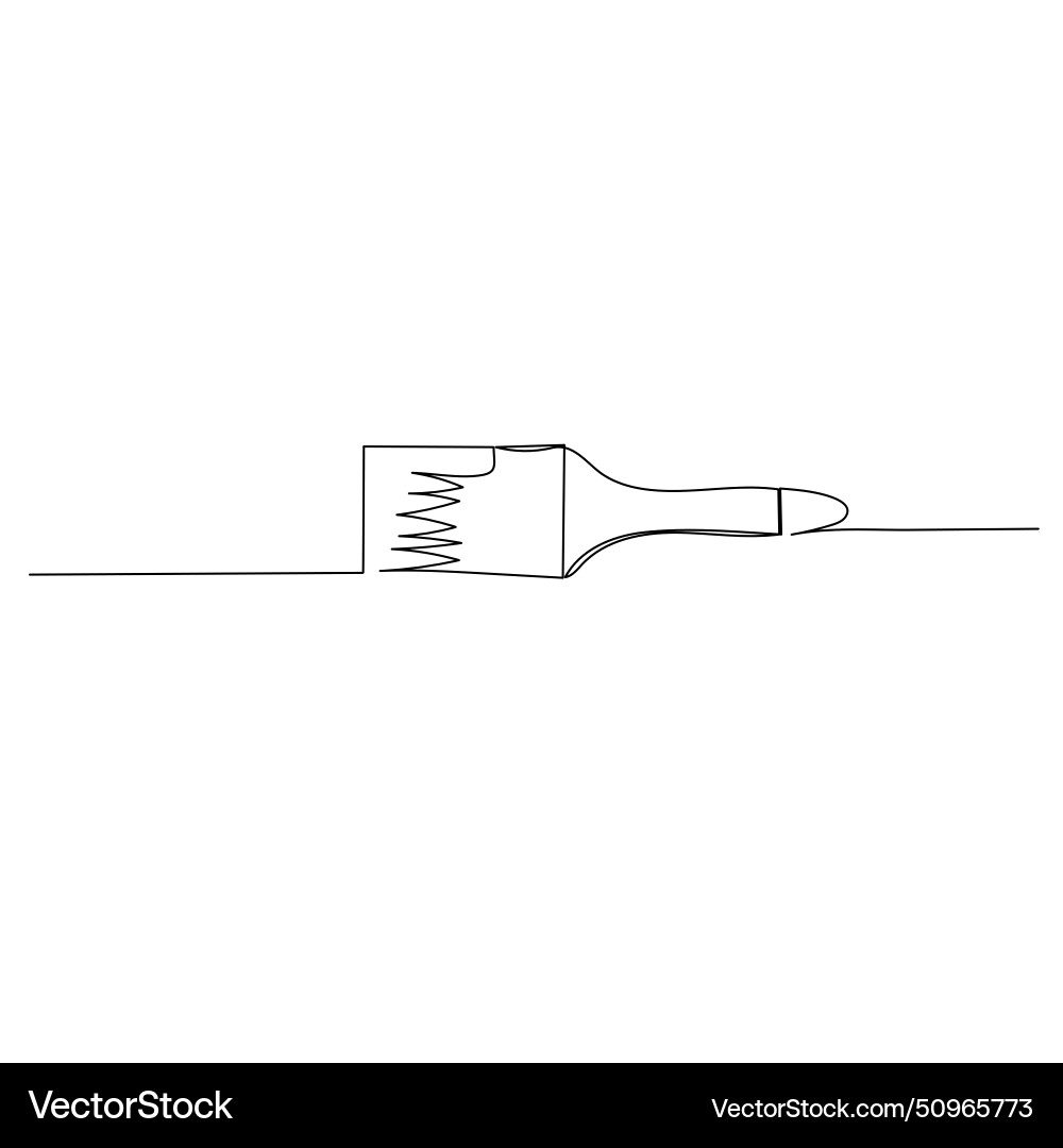 Continuous one line drawing of a paint brush Vector Image