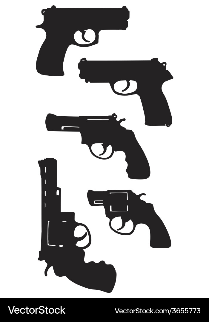 Short Revolver Gun Vector Images (85)
