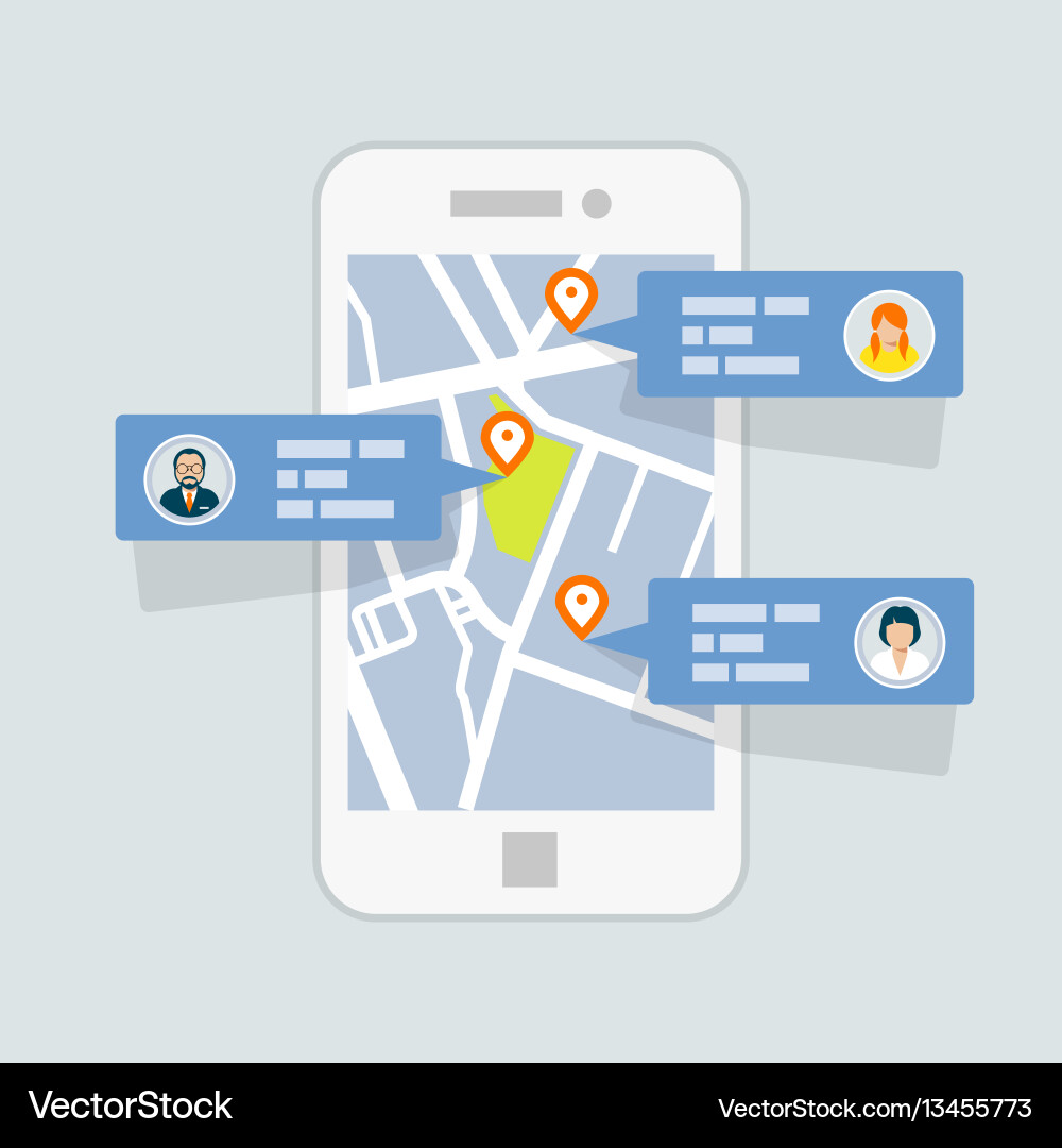 Location check-in on map - mobile gps navigation Vector Image