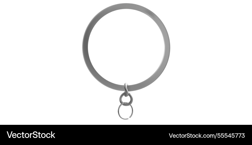 Realistic silver key chain with metal ring Vector Image
