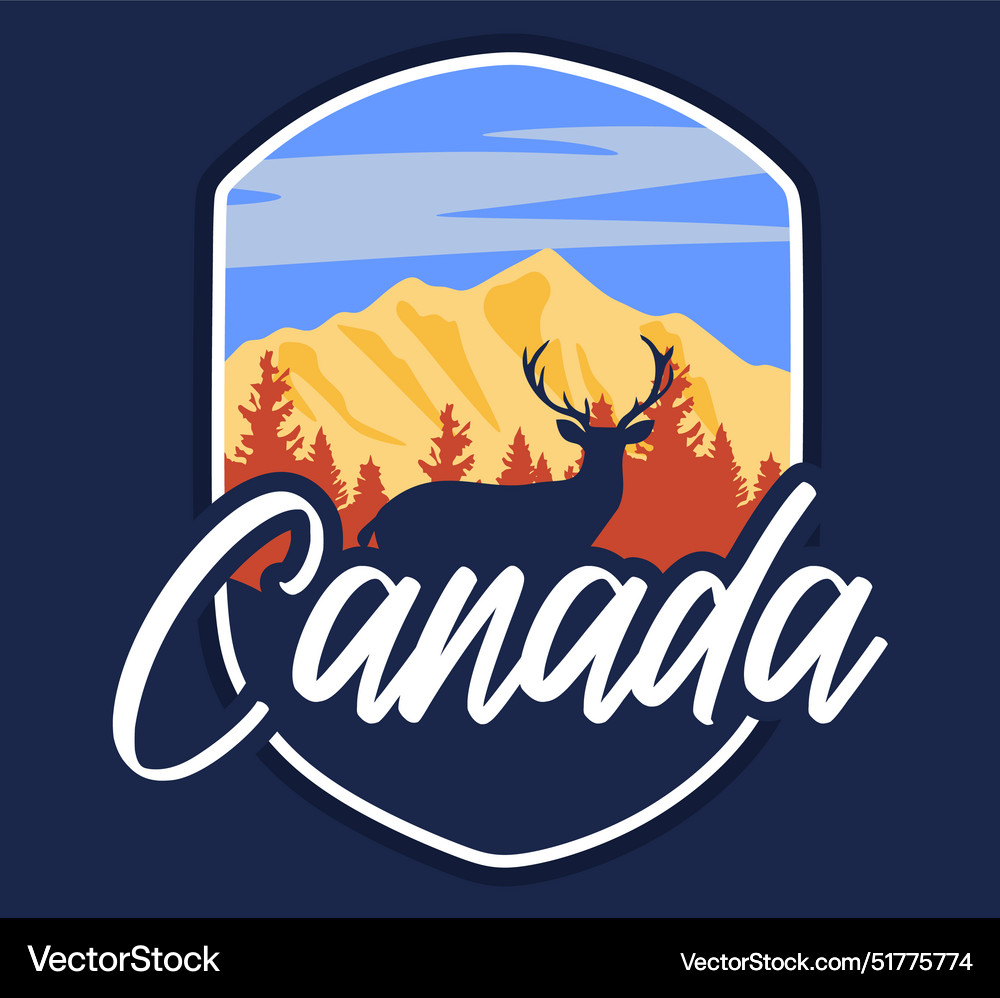 Canada with beautiful natural views Royalty Free Vector
