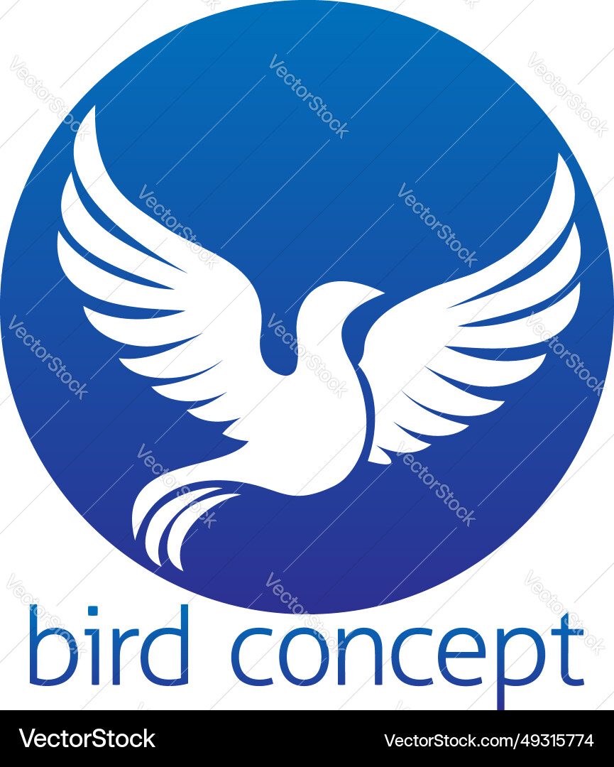 Circle bird concept design Royalty Free Vector Image