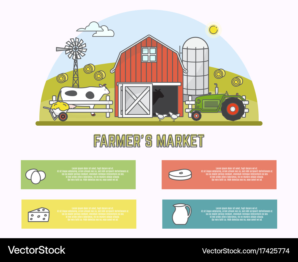 Modern Farm Fresh Market Royalty Free Vector Image