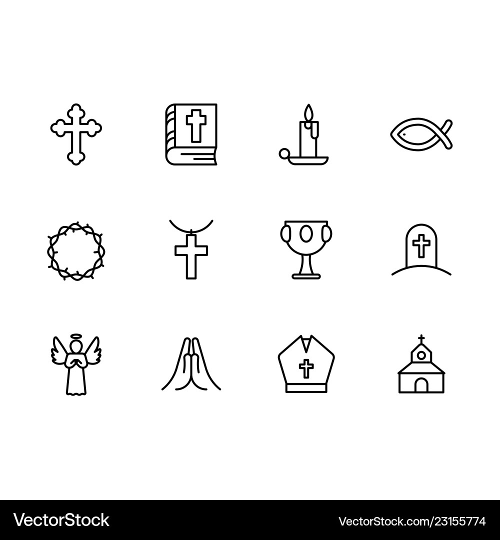 Religious Symbol Set Royalty Free Vector Image