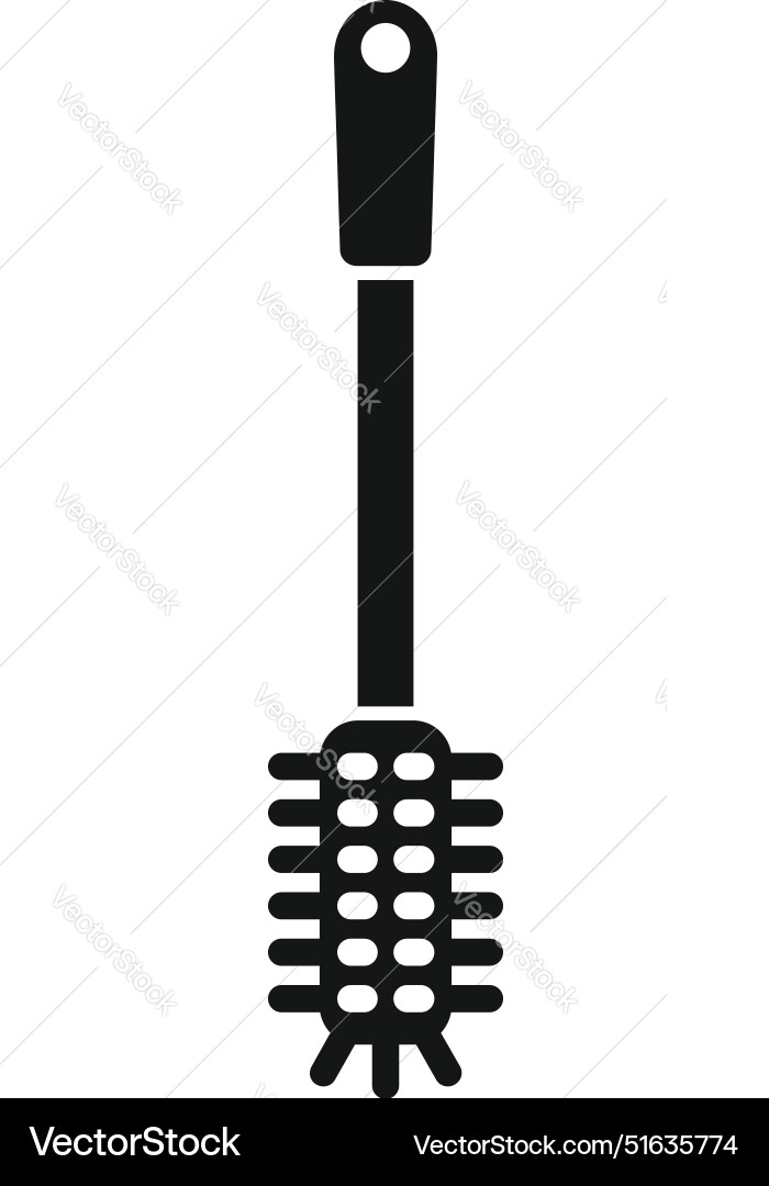 Toilet brush with plastic handle standing up Vector Image