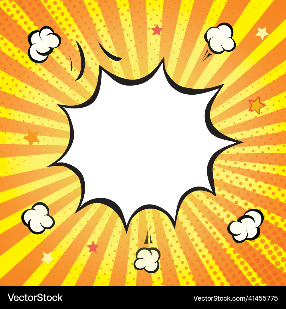 Comic book explosion white speesh bubble Vector Image