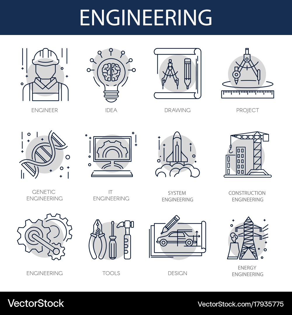 Construction & Engineering Icons Royalty Free Vector